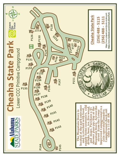 Cheaha CCC Primitive Campground Map | Alapark